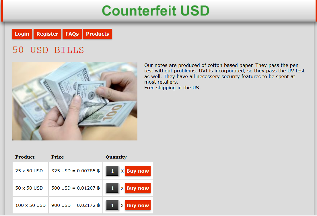 Counterfeit USD - torlinks