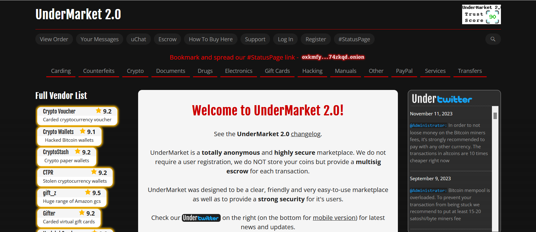 UnderMarket 2.0 - torlinks